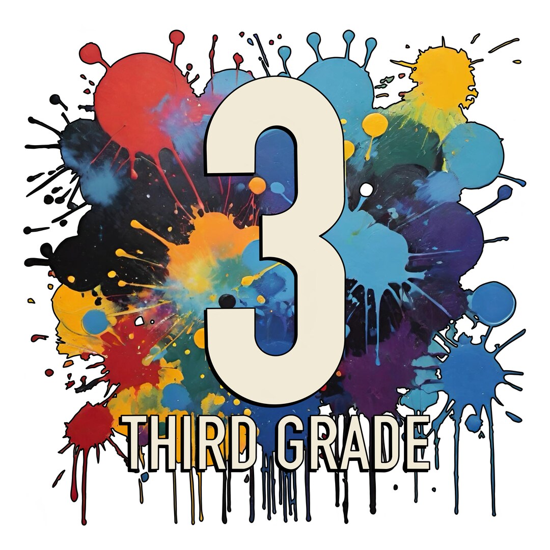 Paint Splatter Third 3rd Grade Sublimation DTF DTG Image - Etsy