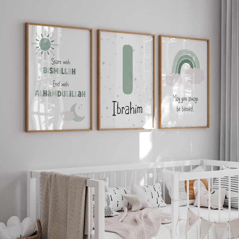 Islamic Wall Art Posters for Children, Personalised Eid Gifts for Kids ...
