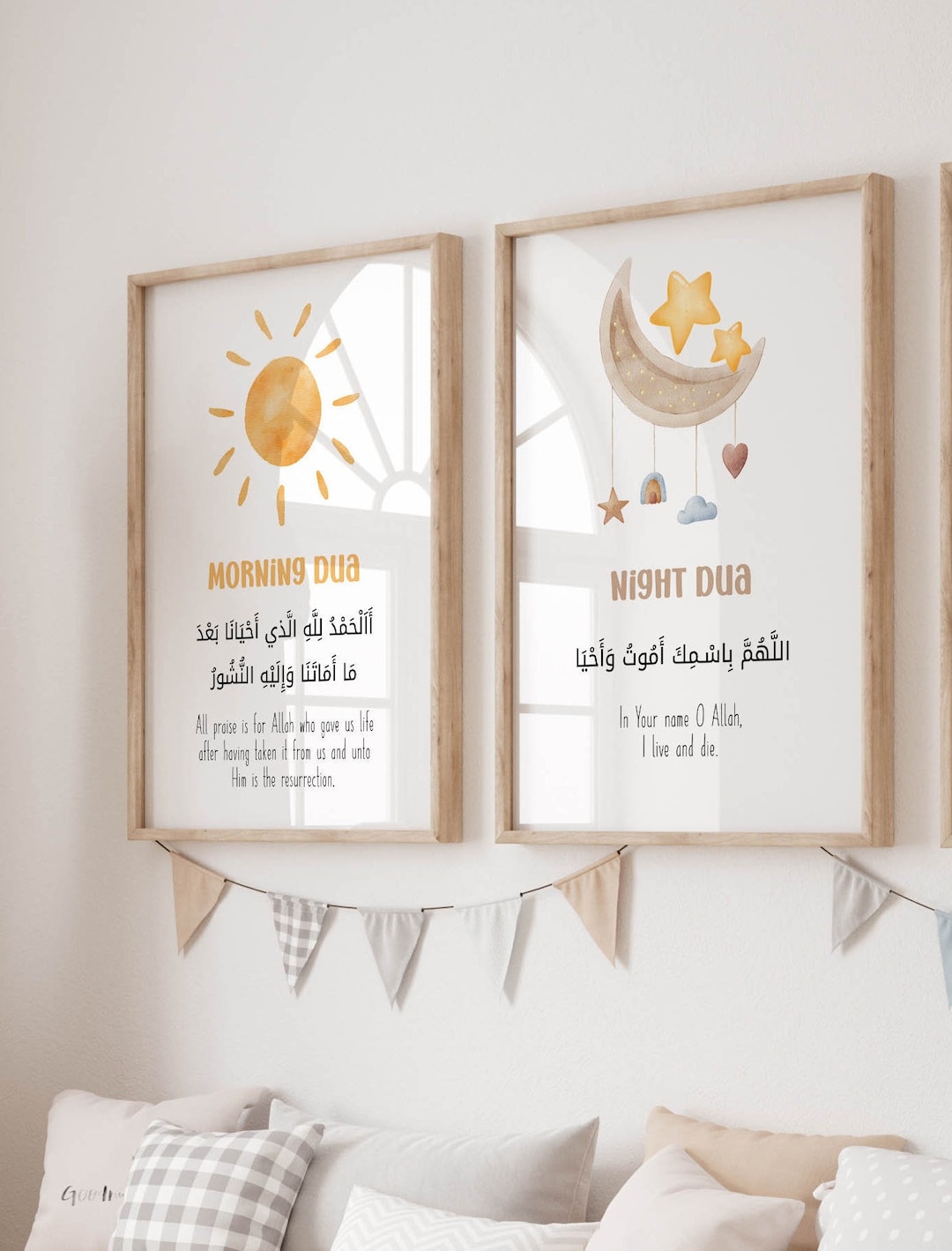Islamic Kids Wall Art Morning and Evening Dua Posters for Children's ...