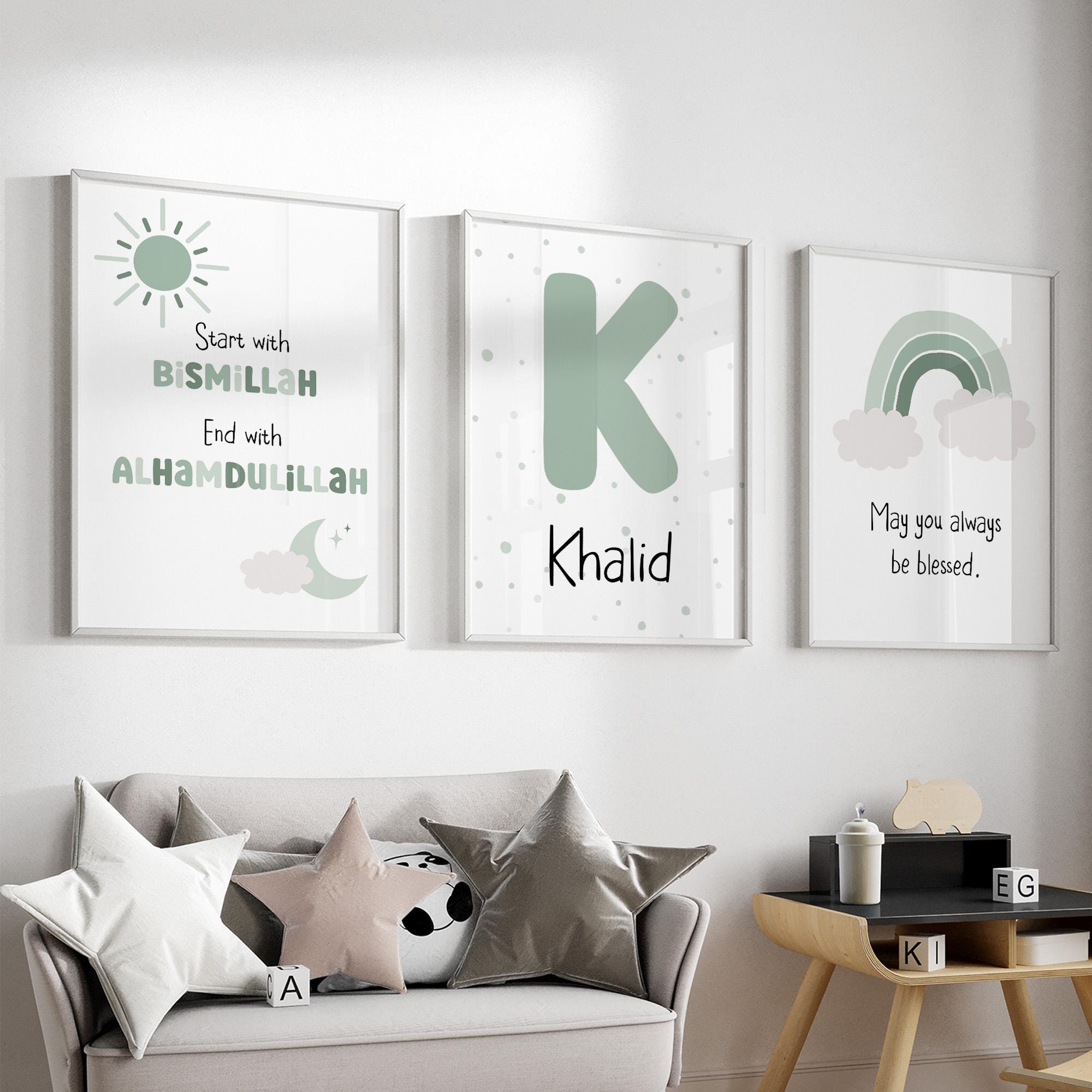 Islamic Wall Art Posters for Children, Personalised Eid Gifts for Kids ...
