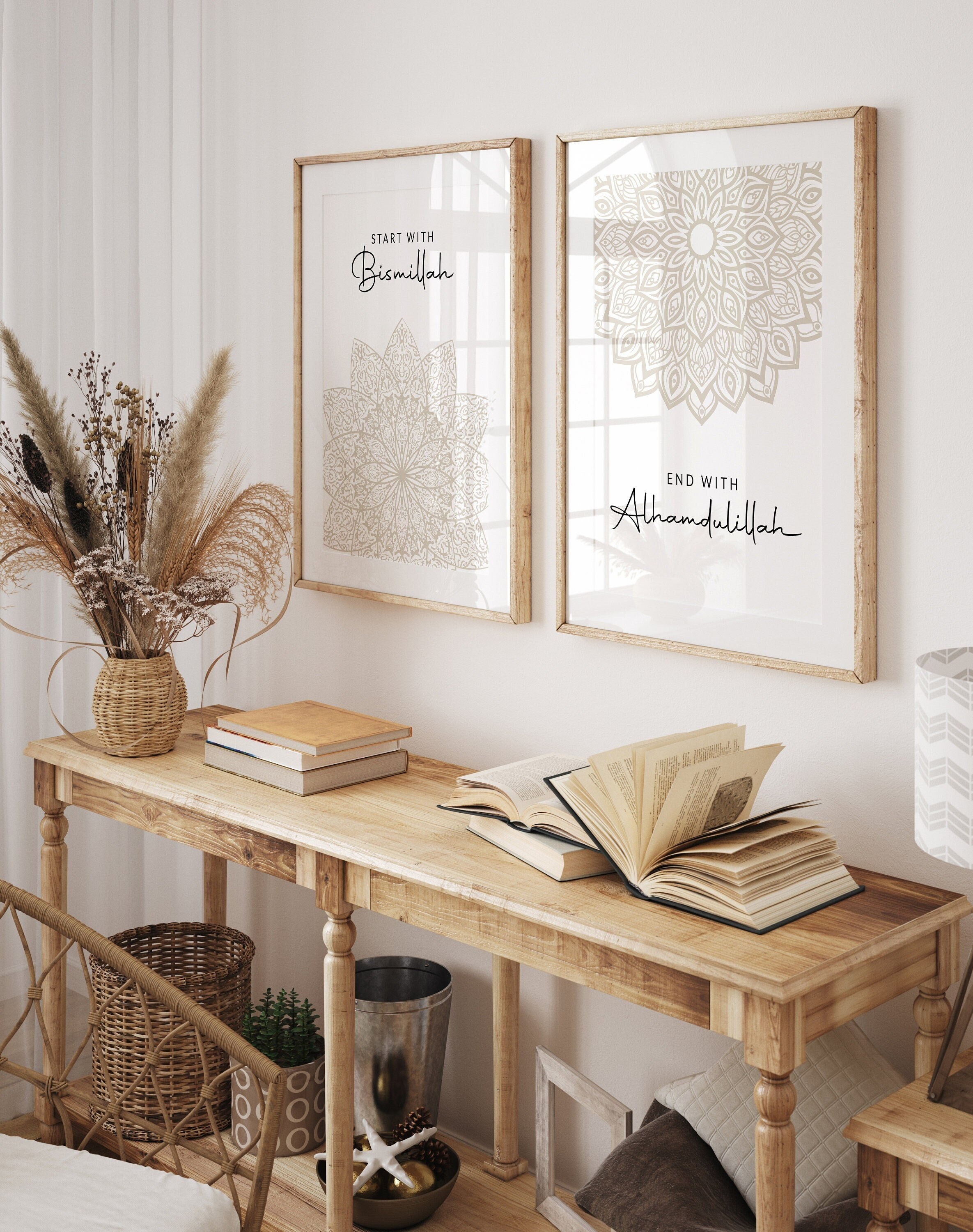 Islamic Wall Art, Set of 2 Islamic Prints, 2 Piece Muslim Wall Art ...