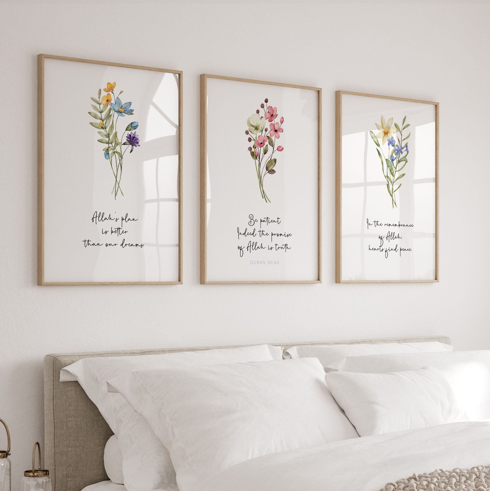 3 Piece Islamic Wall Art Set of 3 Muslim Posters & Prints - Etsy