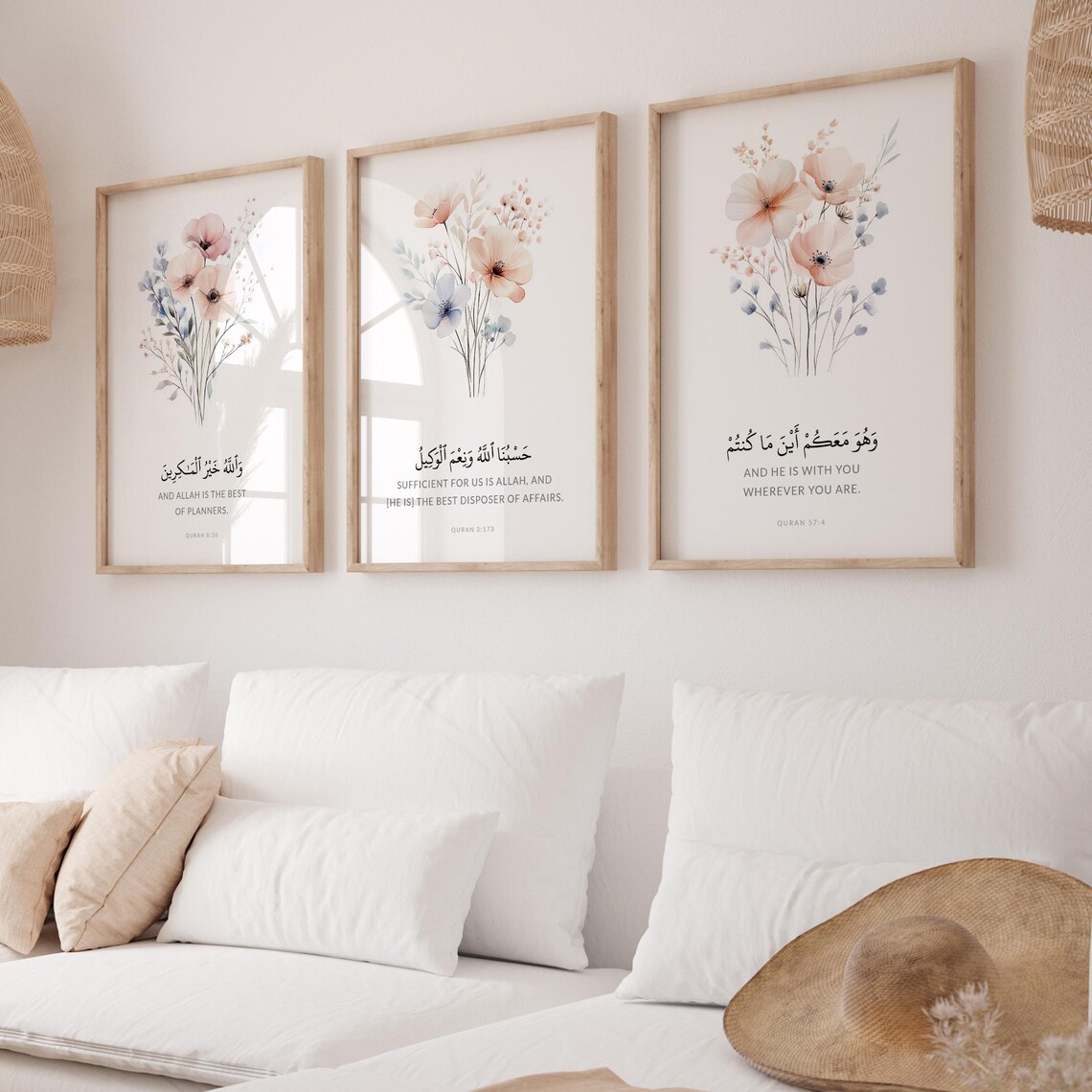 Set of 3 Quran Verse Islamic Wall Art Posters, Eid Gifts for Modern ...