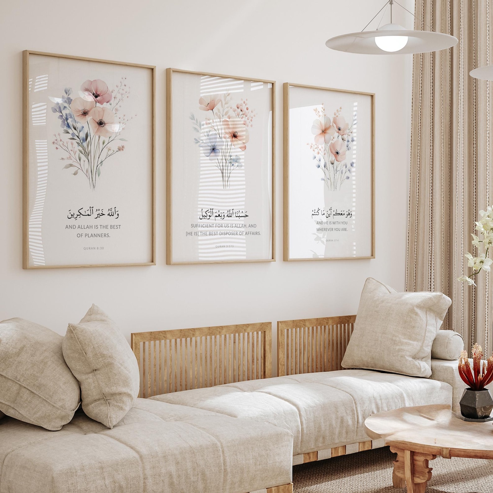 Set of 3 Quran Verse Islamic Wall Art Posters, Eid Gifts for Modern ...