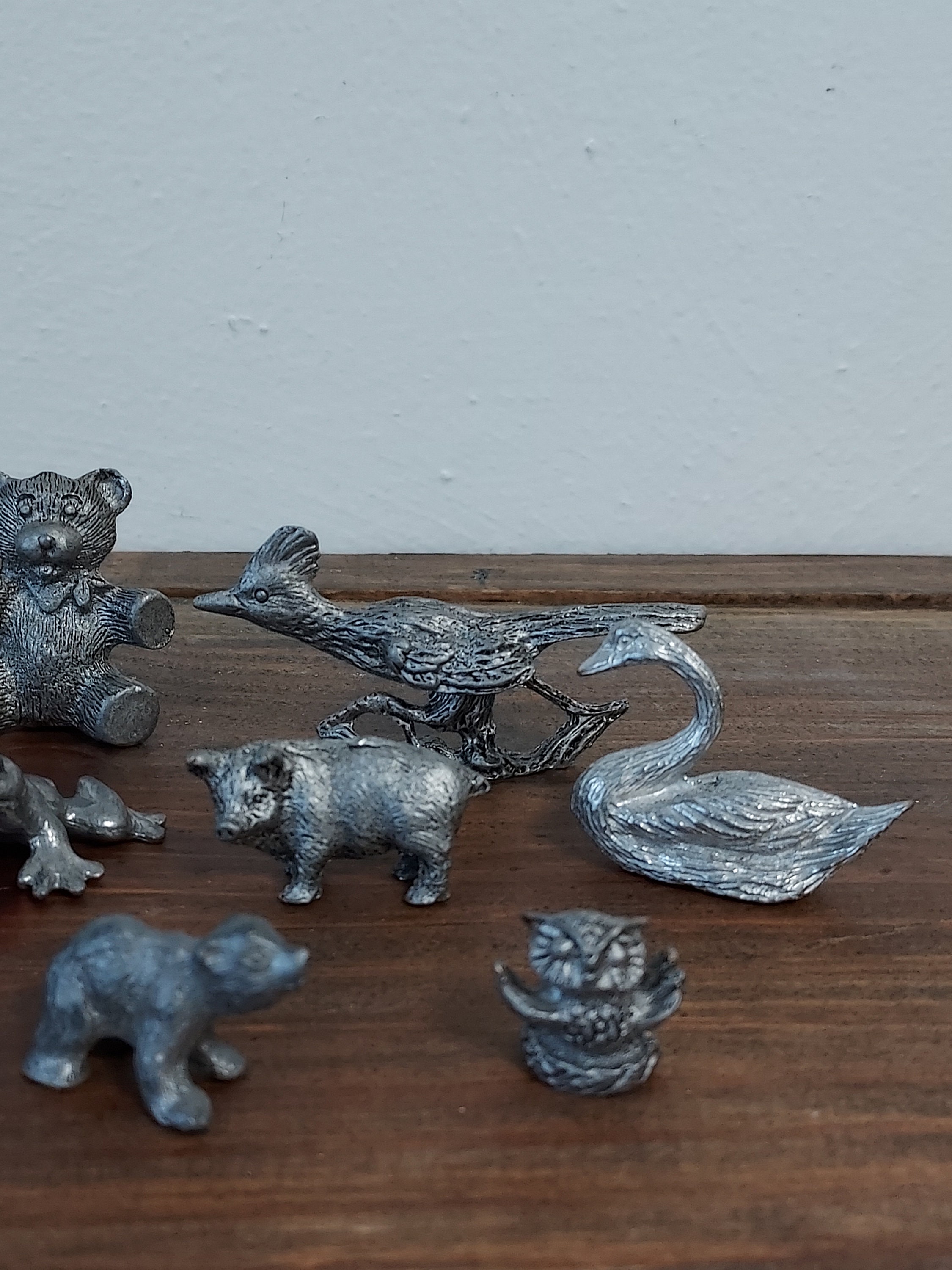 Vintage Pewter Mini Animals New Old Stock 12 Pieces Miniature Pieces ...