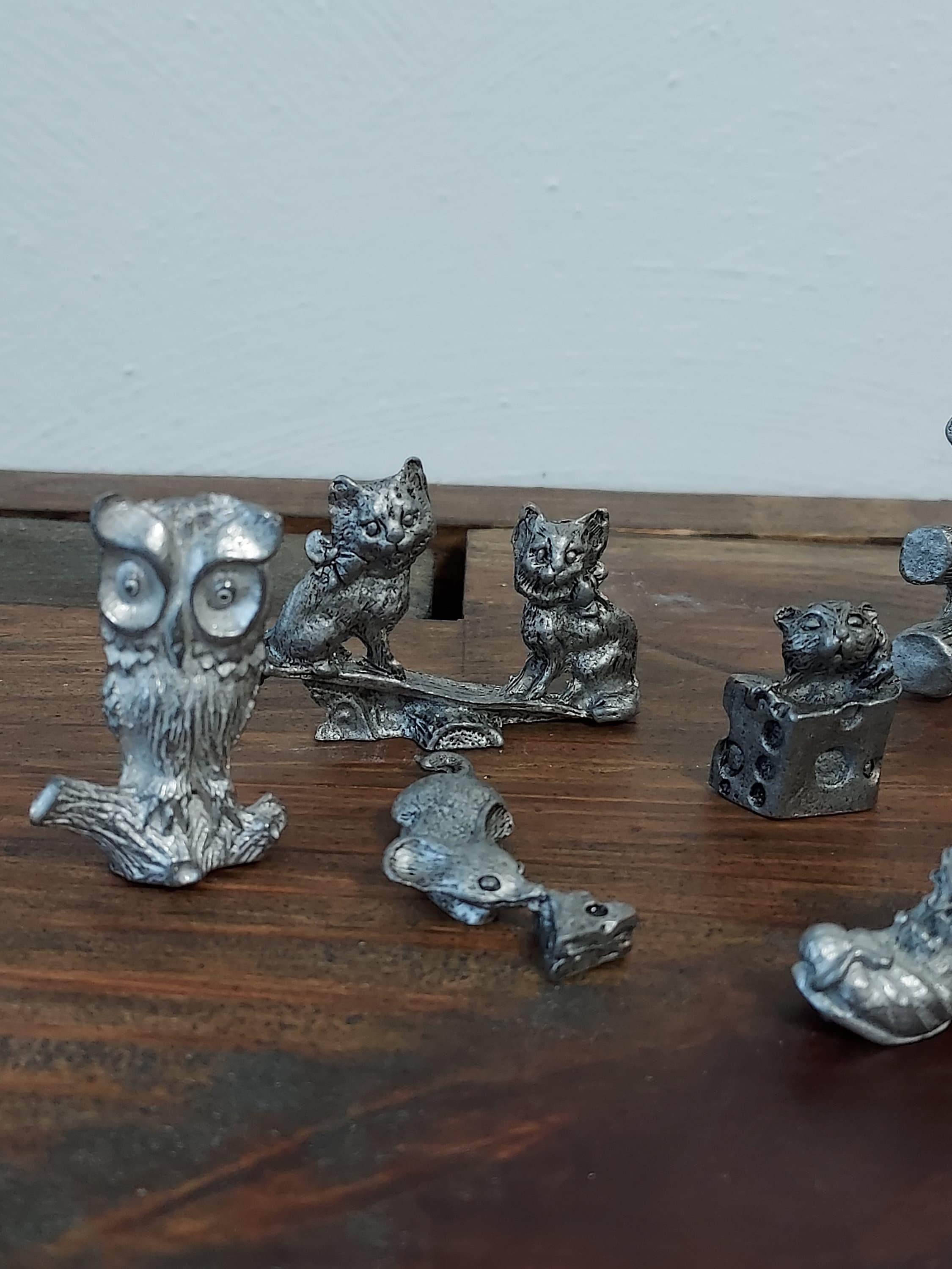 Vintage Pewter Mini Animals New Old Stock 12 Pieces Miniature Pieces ...