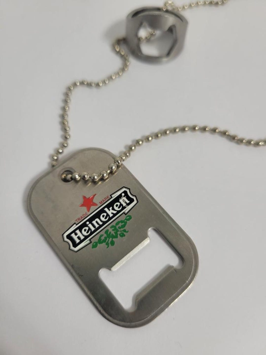 Heineken Beer Bottle Opener Set-necklace-ring-bar-gift-unique-vintage ...