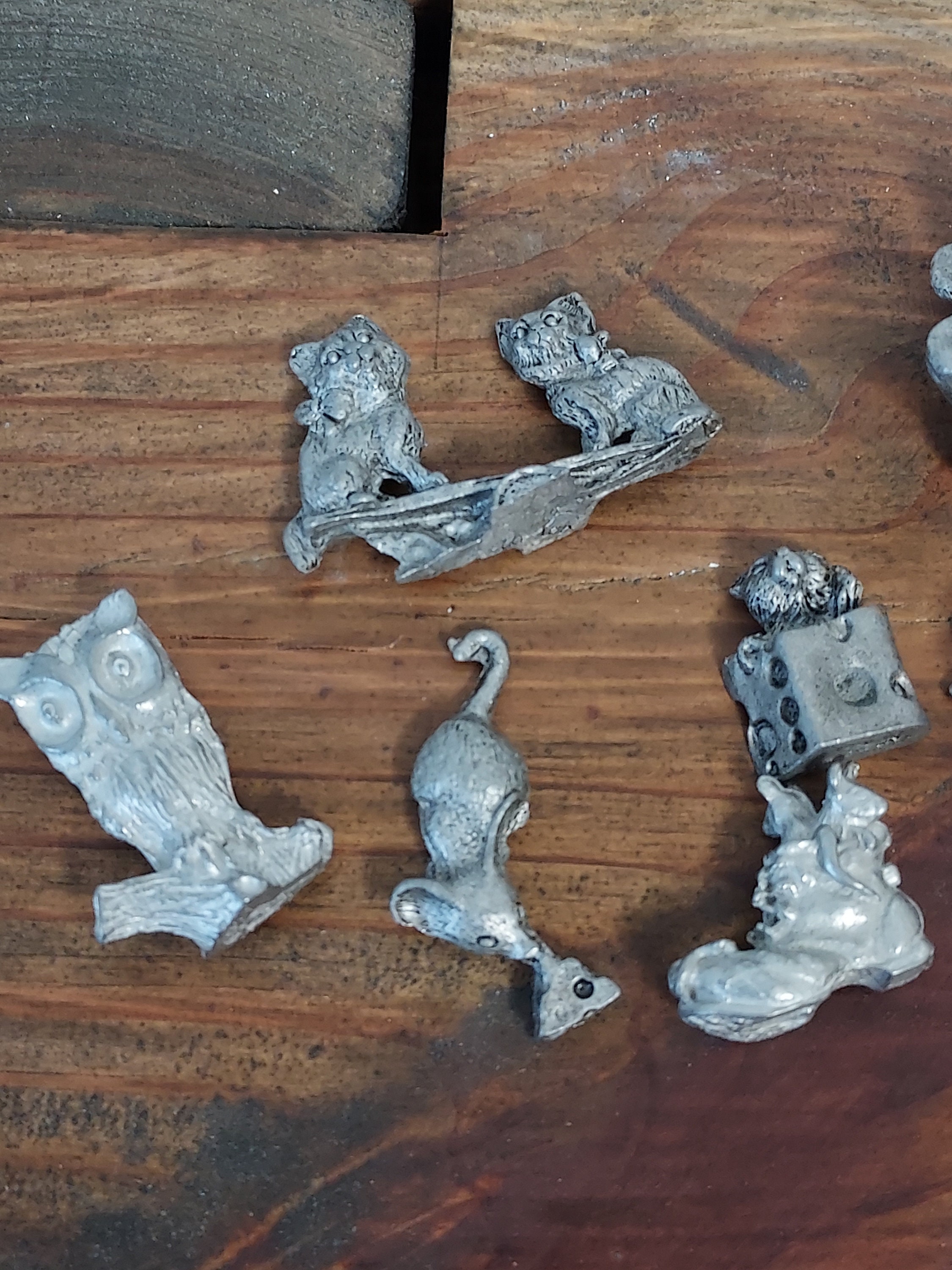 Vintage Pewter Mini Animals New Old Stock 12 Pieces Miniature Pieces ...
