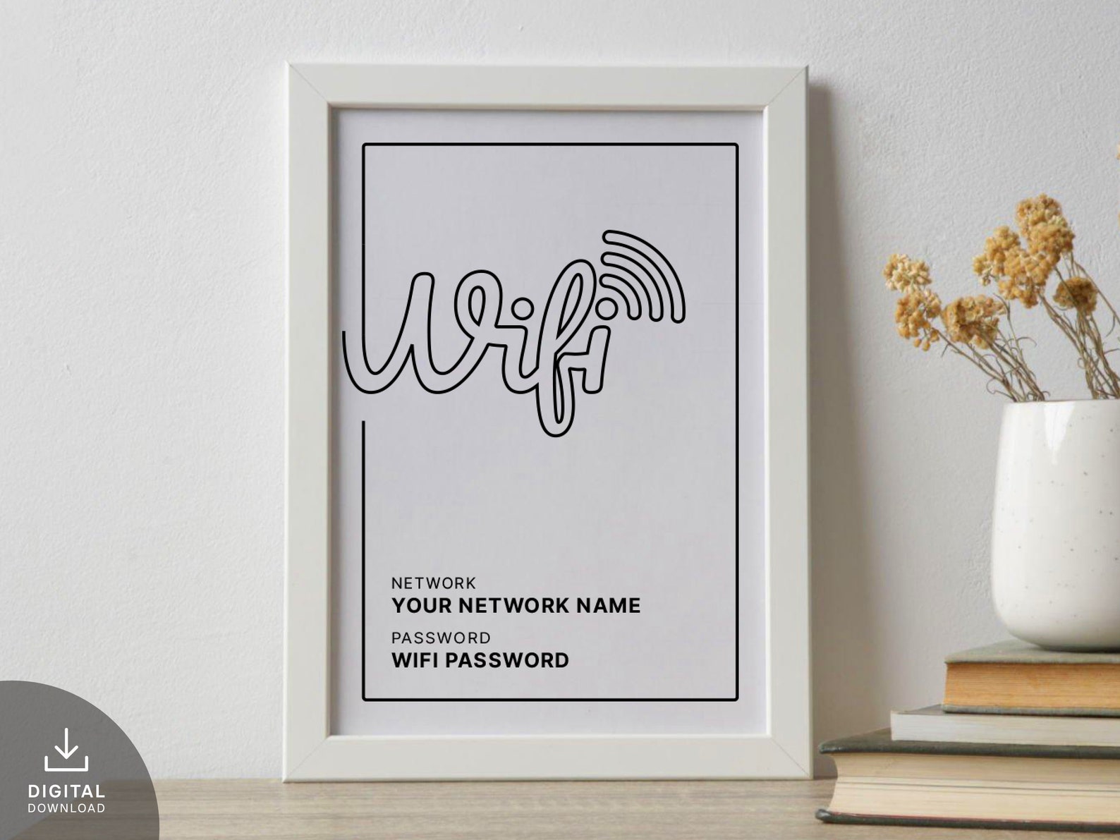 Printable Wifi Password Sign, Wifi Template, Wifi Info Sheet, Airbnb ...