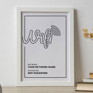 Printable Wifi Password Sign, Wifi Template, Wifi Info Sheet, Airbnb ...