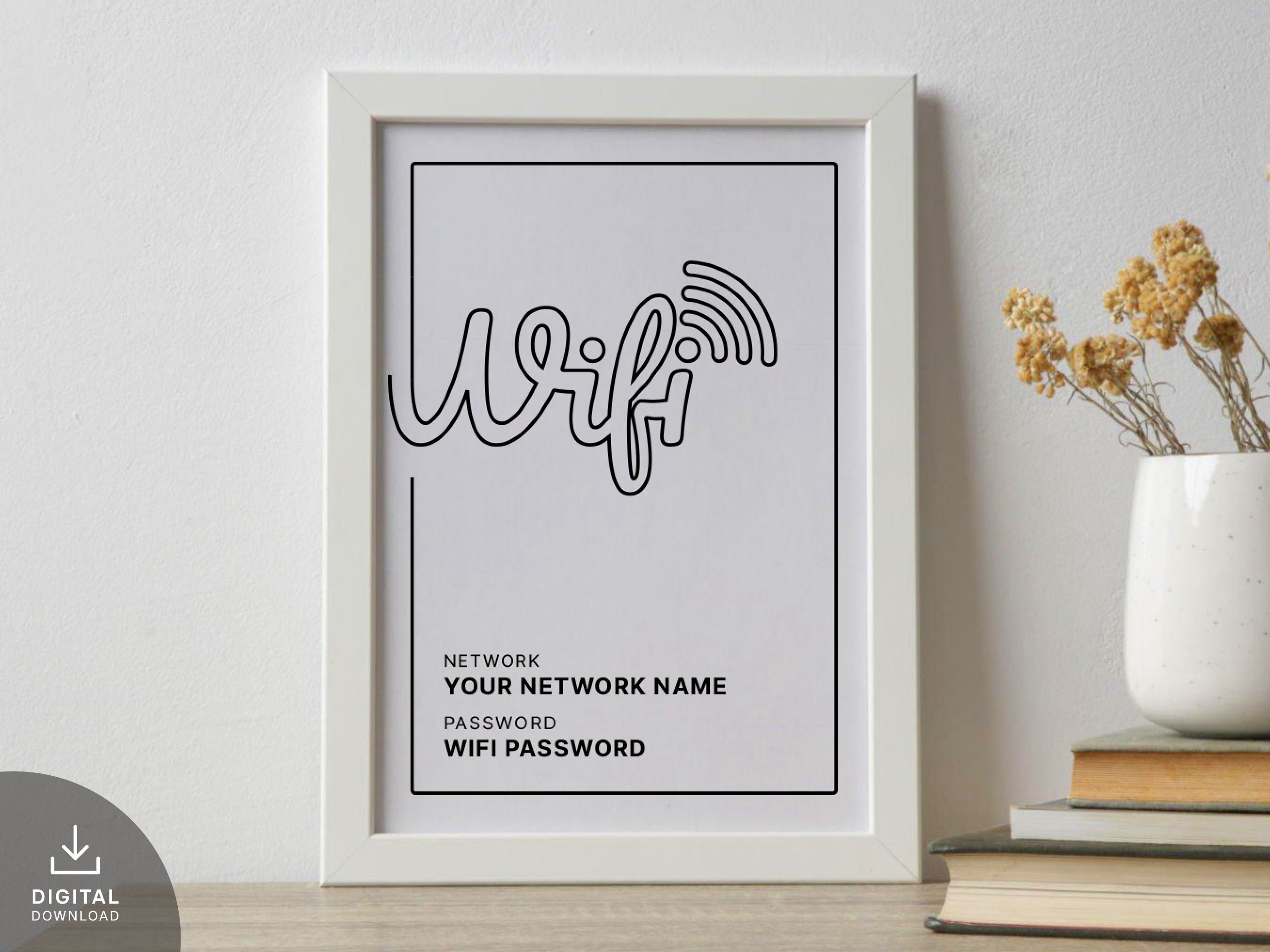 Printable Wifi Password Sign, Wifi Template, Wifi Info Sheet, Airbnb ...