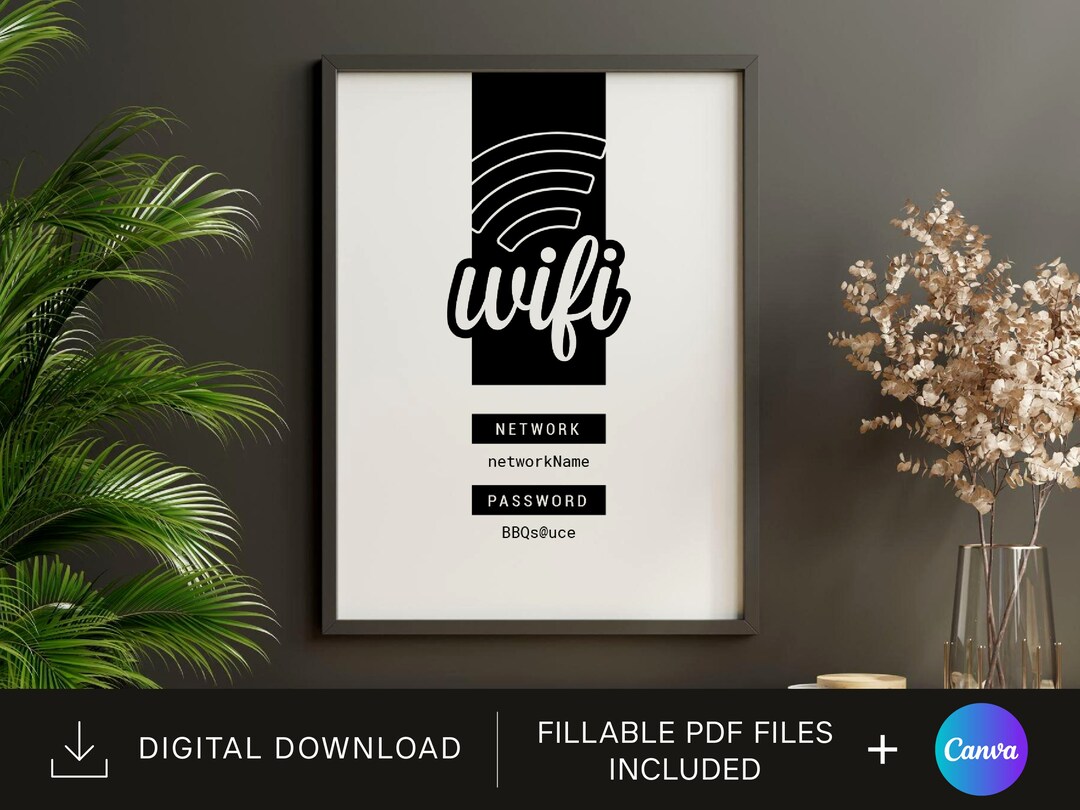 Printable Wifi Password Sign Wifi Printable Wifi Info Sheet - Etsy
