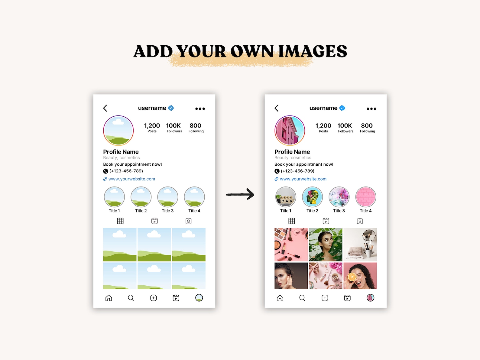 Editable Instagram Business Cards Design Canva Template, IG Business ...