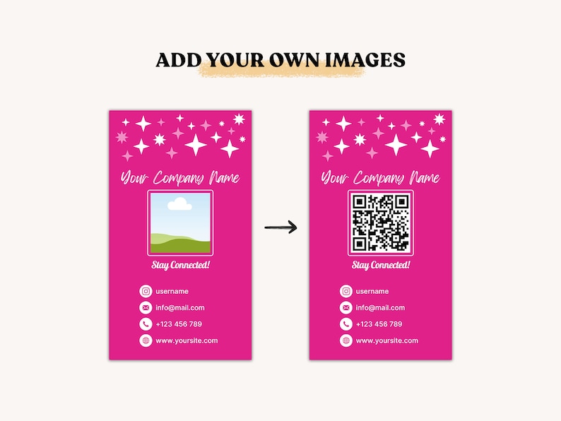 Editable Instagram Business Cards Design Canva Template IG - Etsy