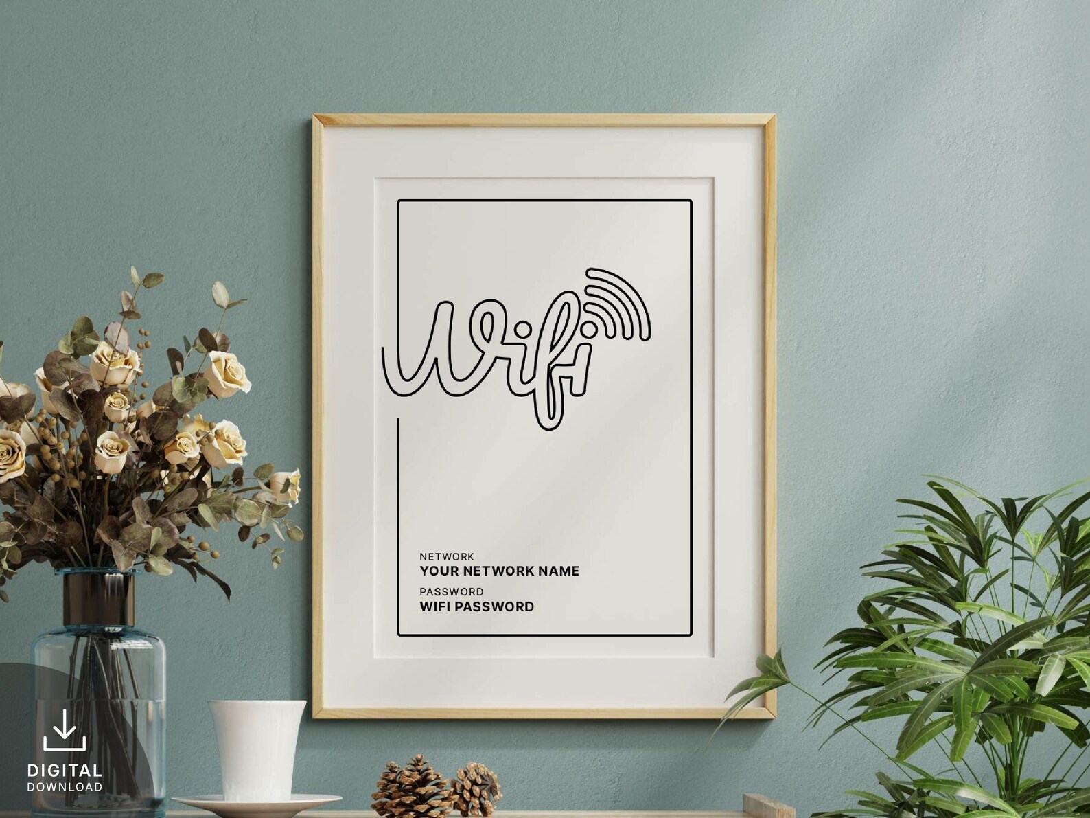 Printable Wifi Password Sign Wifi Template Wifi Info Sheet - Etsy