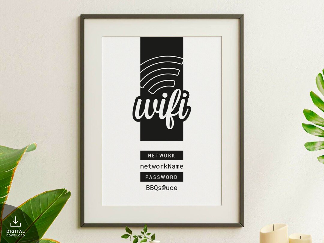 Printable Wifi Password Sign, Wifi Printable, Wifi Info Sheet, Airbnb ...