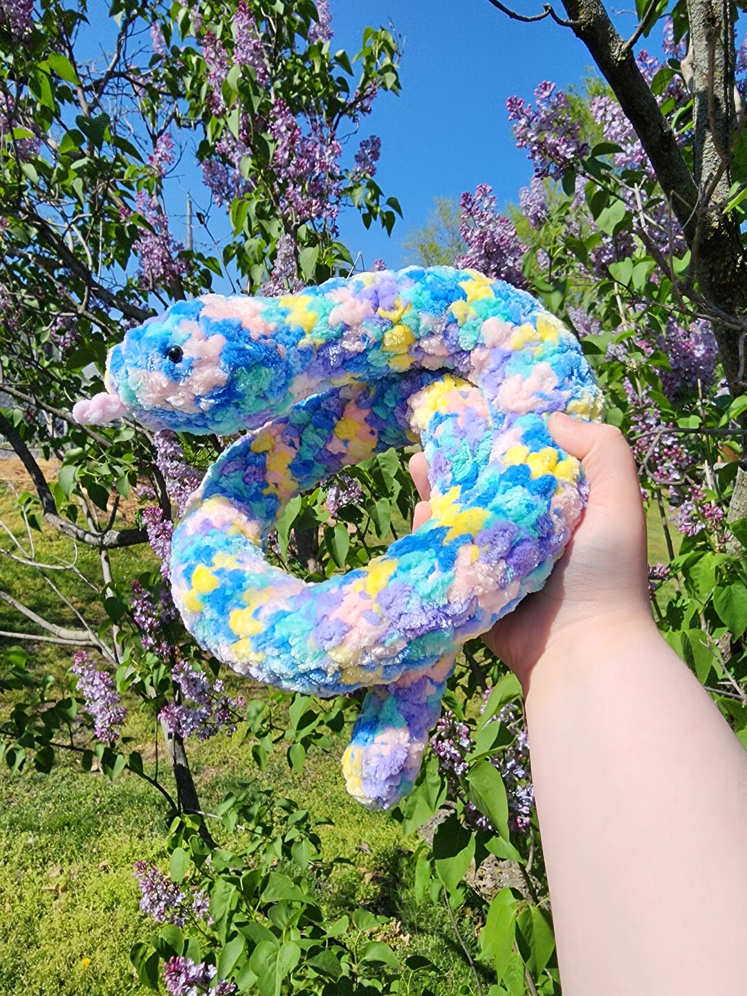 Crochet Cotton Candy Snake Amigurumi - Etsy