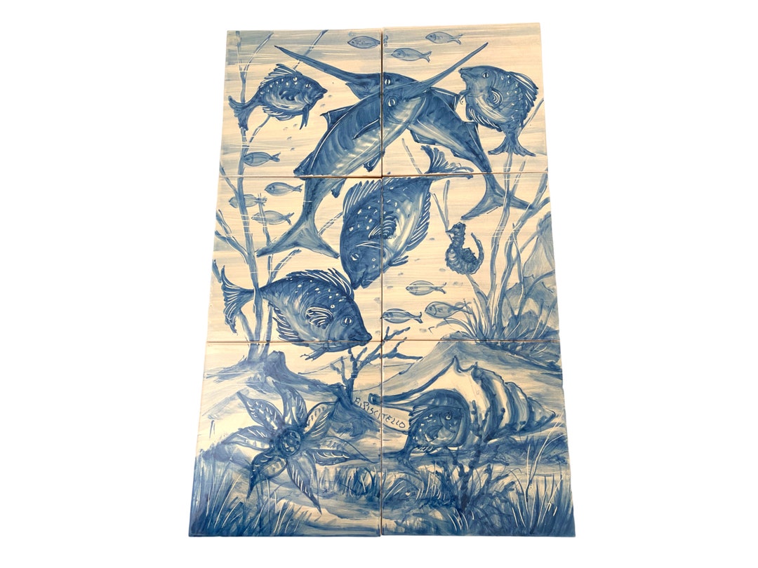 Hand Painted Ceramic Tiles, Antonio Piscitiello, Sicily. - Etsy UK