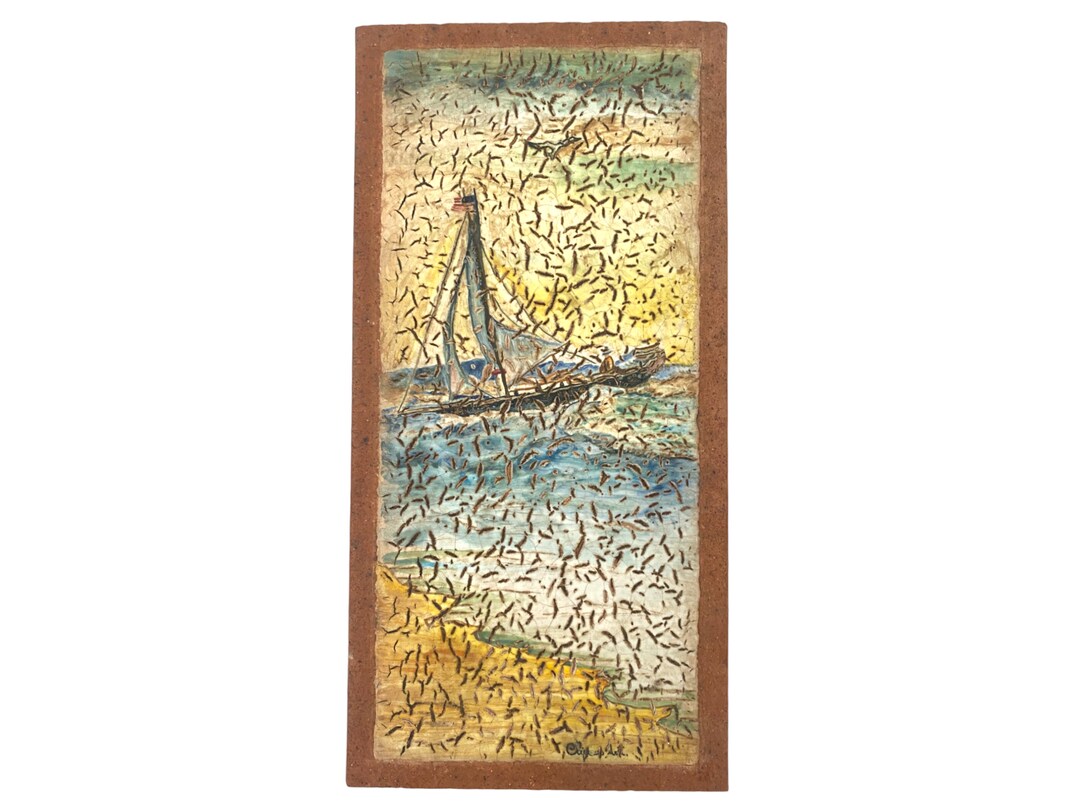 Hand Painted Ceramic Picture, Clipeus Art. - Etsy