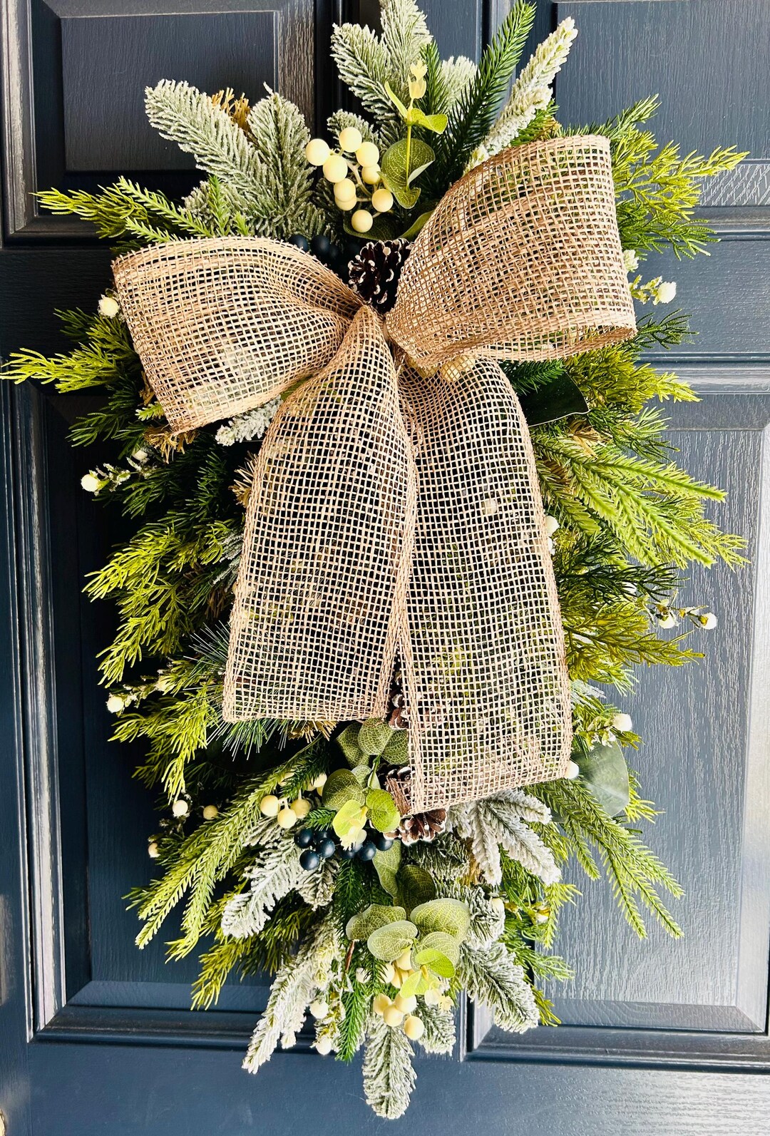 An Evergreen Swag, Winter Design, Seasonal Decor, Rustic Swag, Front ...