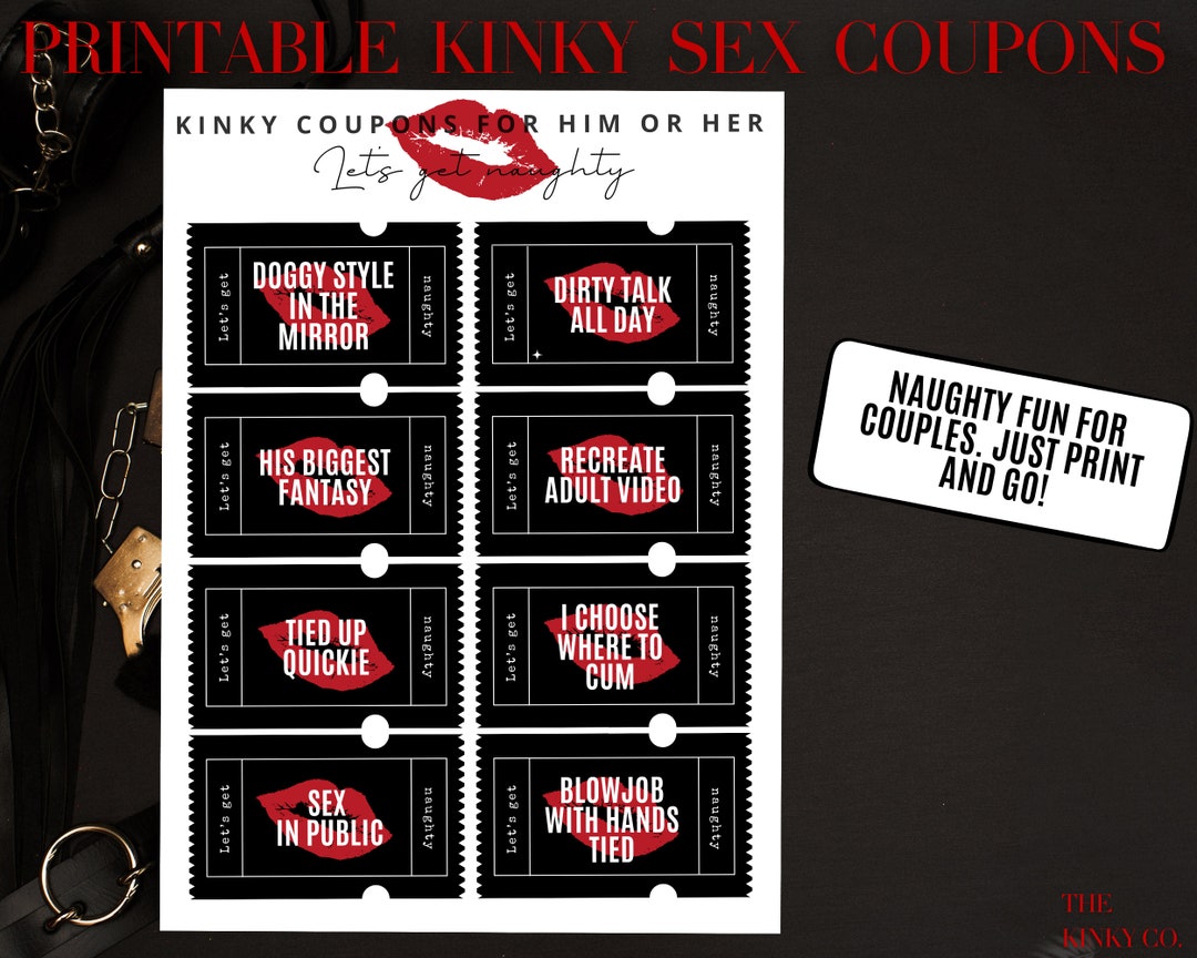 Naughty Kinky Printable Sex Coupons, Valentine's Day Gift, Gift for Him ...