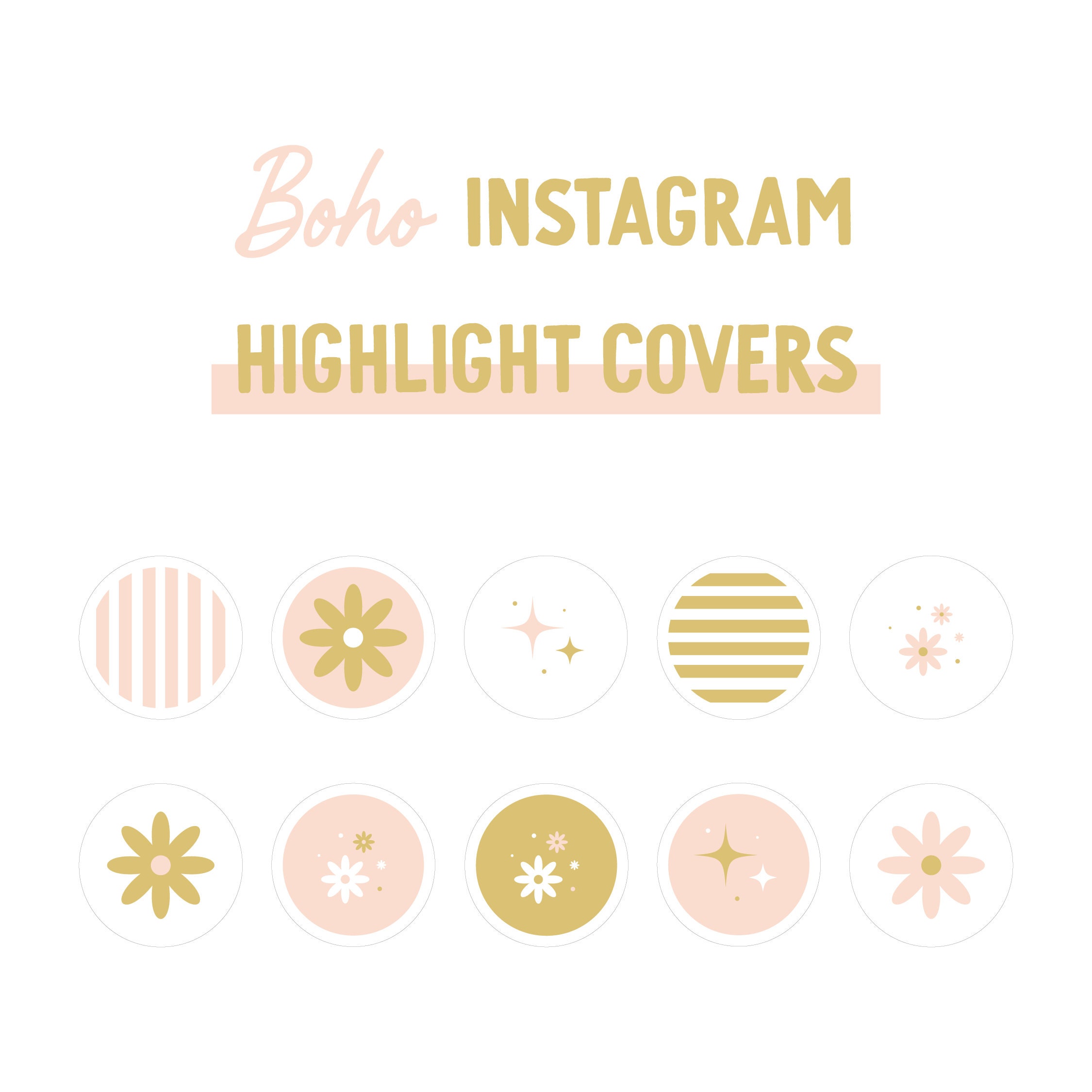 Boho Instagram Highlight Covers, Instagram Story Covers, Colorful IG ...