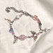 Y2K Pink and Silver Beaded Chain Charm Bracelet (hand-made) - Etsy