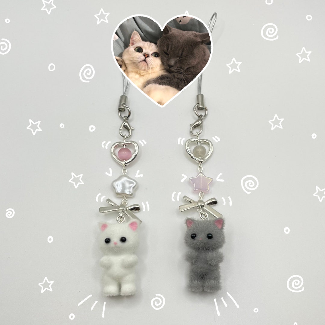Kawaii Cat Keychains/phone Charms (hand-made) - Etsy