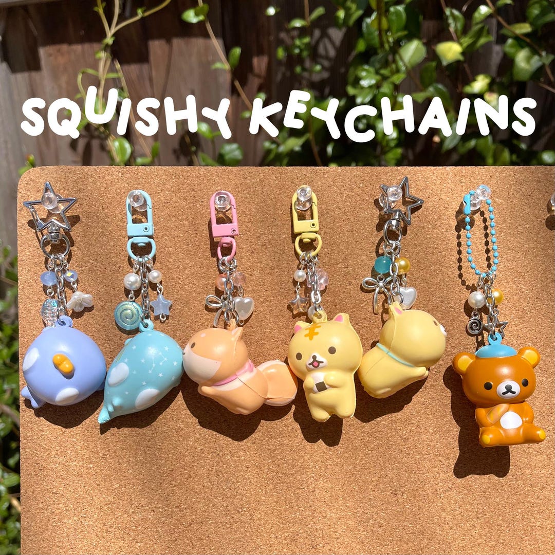 Kawaii Squishy Plush Animal Keychains/phone Charms (hand-made) - Etsy