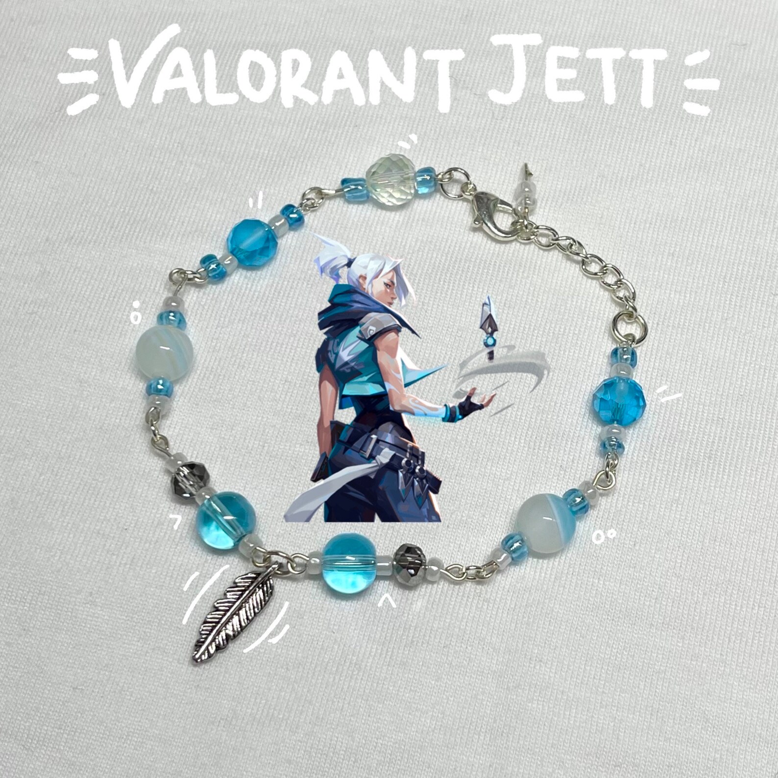 Valorant Jett Beaded Bracelet & Keychain hand-made - Etsy