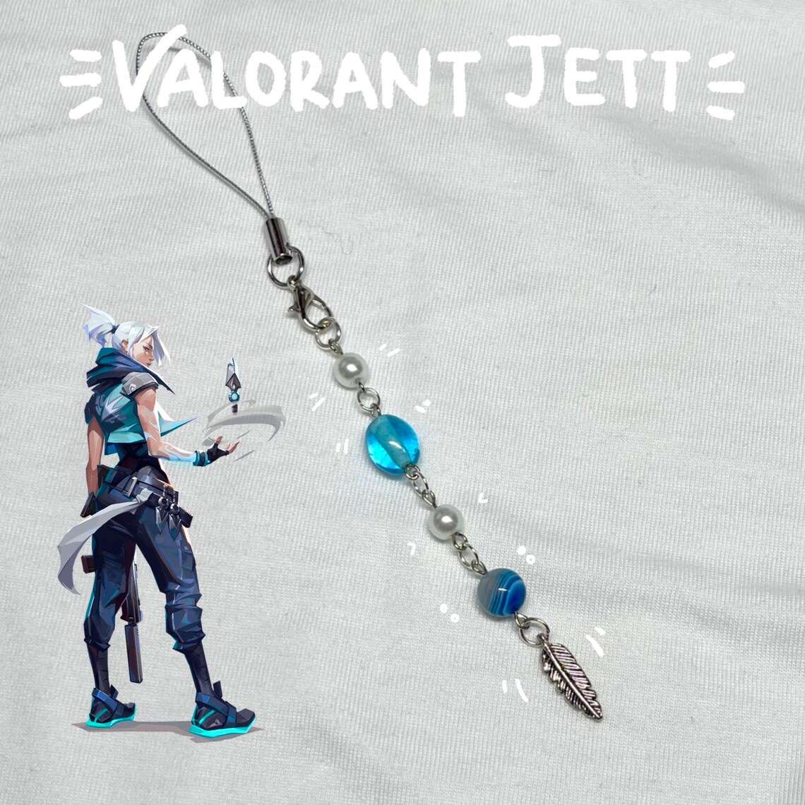 Valorant Jett Beaded Bracelet & Keychain hand-made - Etsy