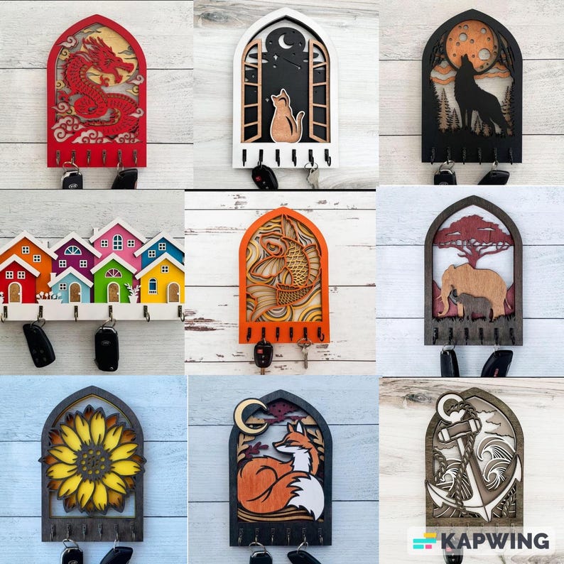 Dolphin Arch Key Hanger | Wooden Dolphin Wall Decor | Coastal Key Rack ...