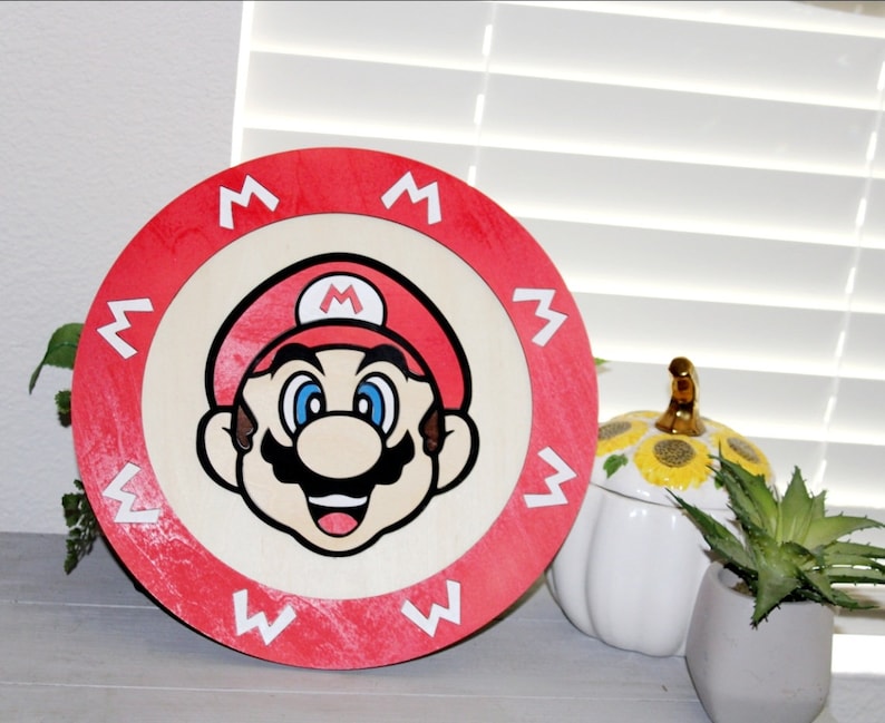 Super Mario Mario Character Signs Backdrop Decor Wood Sign No Stands ...