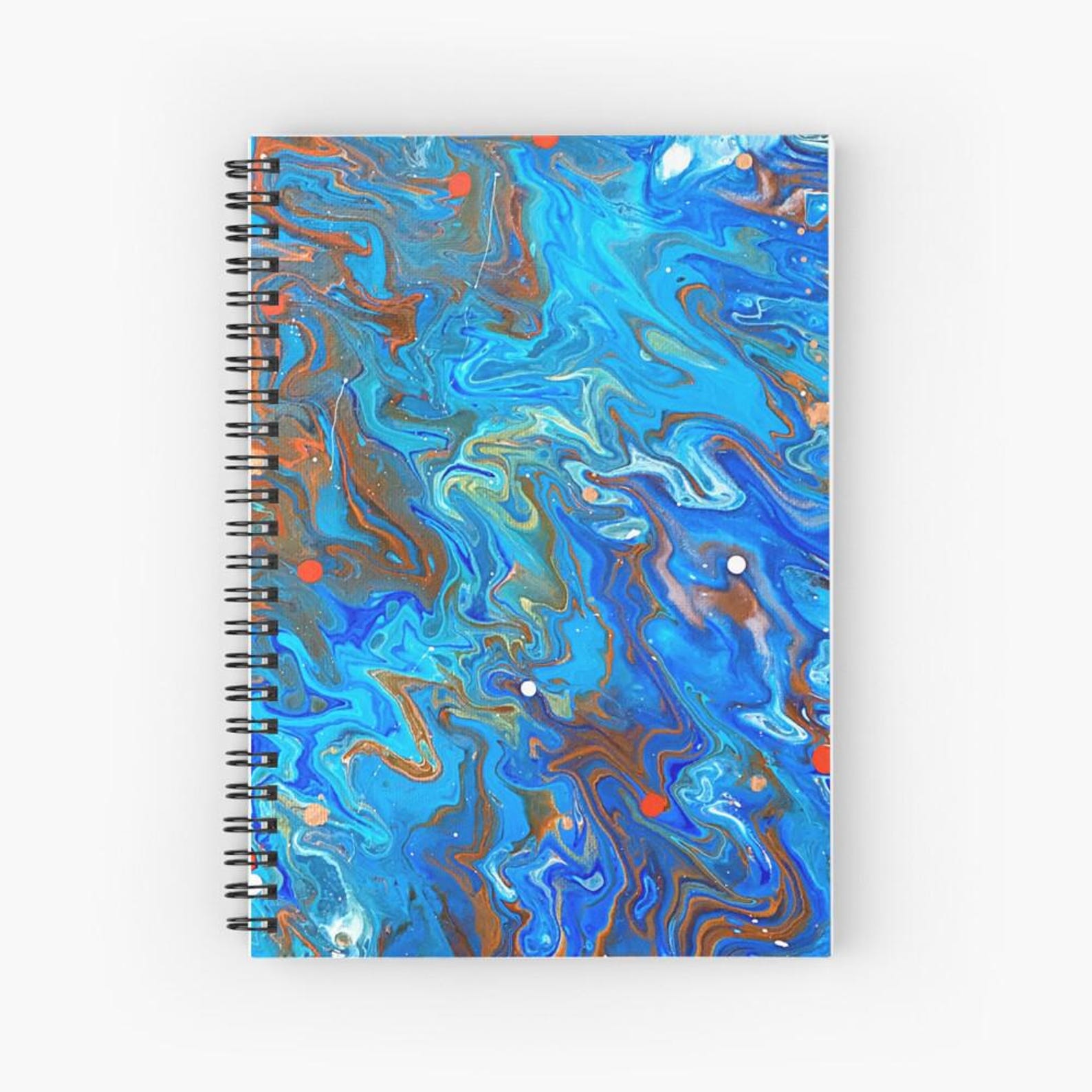 Dichromatic Ocean - Abstract Fluid Art Print Notebook - Etsy