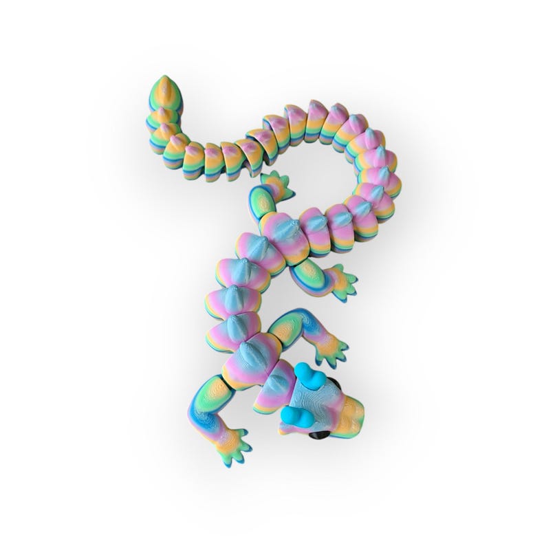 Striped Rainbow Articulated Dragon - Etsy