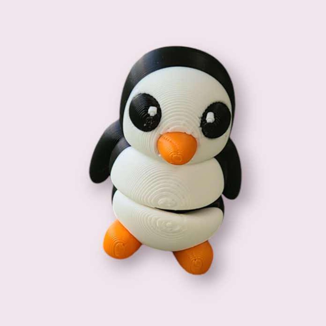 Adorable 3D Printed Penguin Fidget Toy - Stress Relief, Cute Desk ...