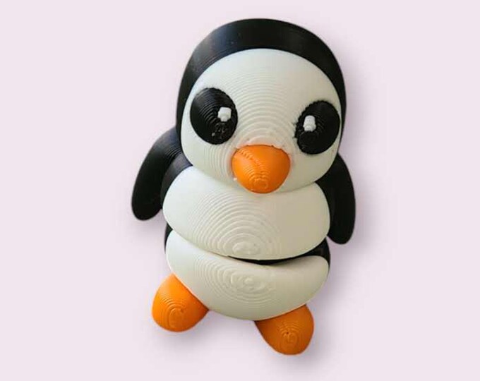 Adorable 3D Printed Penguin Fidget Toy - Stress Relief, Cute Desk ...