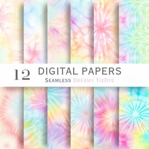 Seamless Tie Dye Pattern Digital Paper Seamless Dreamy Tie Dye Pastel ...