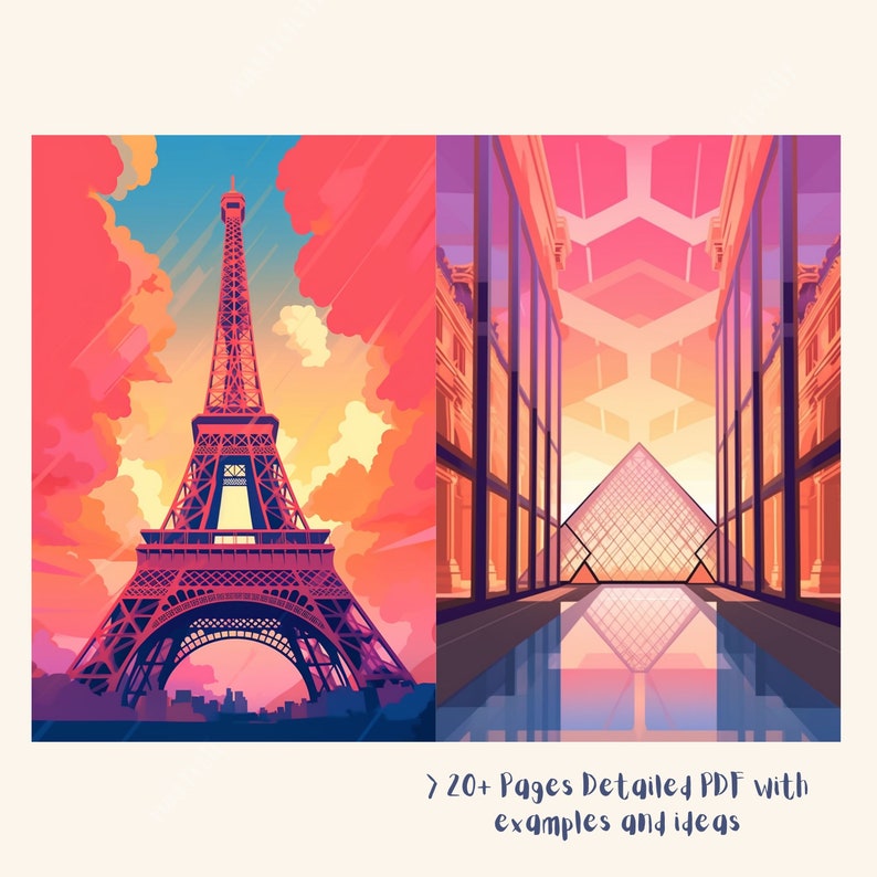 Midjourney Prompts for Landscape Poster Illustrations Pastel - Etsy