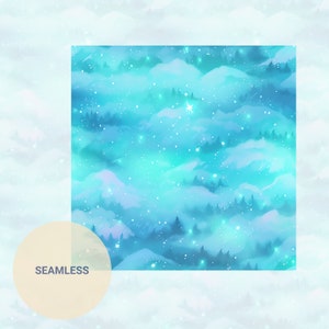 Northern Lights Pattern Digital Paper Seamless Dreamy Sky Patterns ...