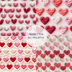 Seamless Knitted Hearts Embroidery Pattern Digital Download 3D Knitted ...