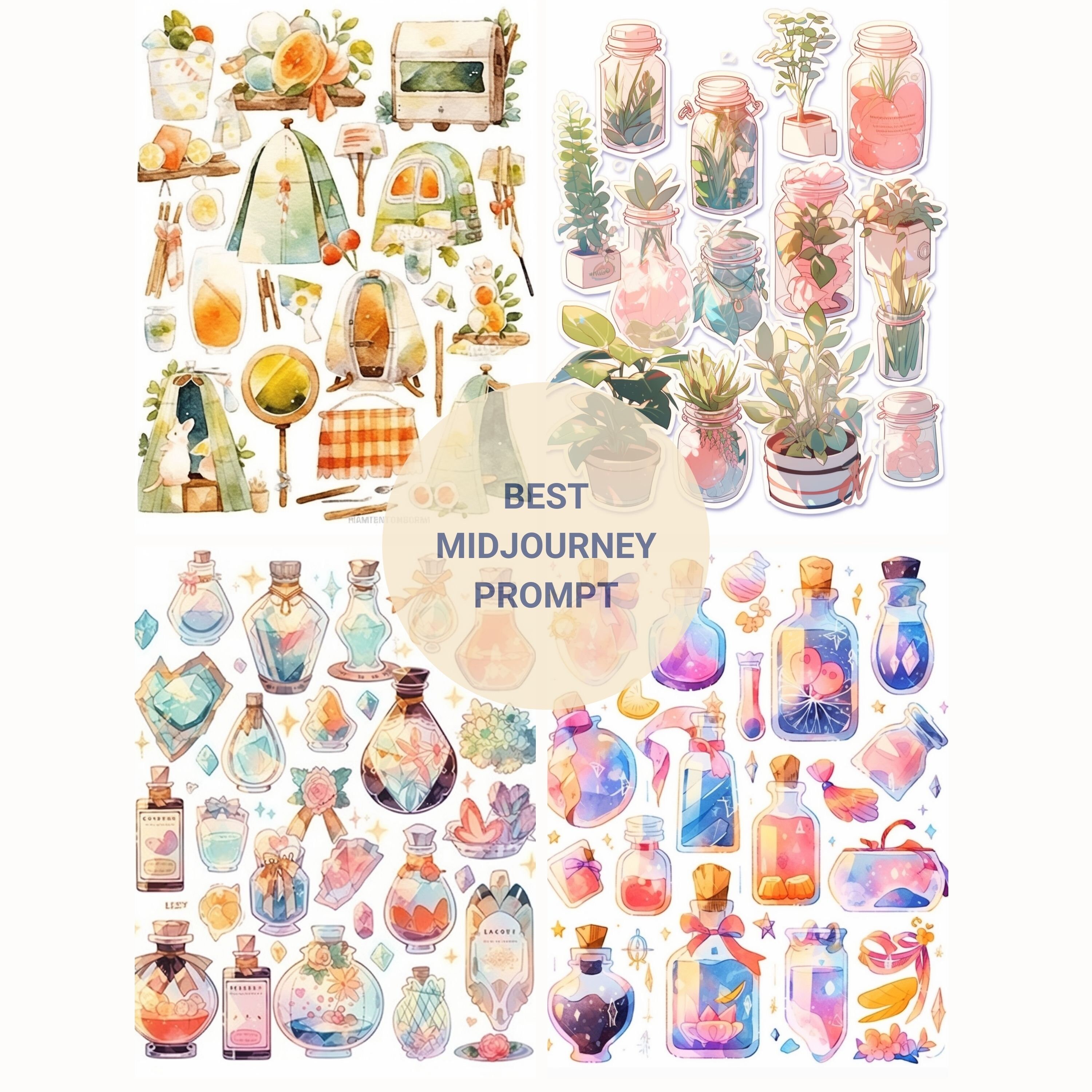 Midjourney Niji 5 Sticker Sheets Prompts AI Ultimate Stickers - Etsy