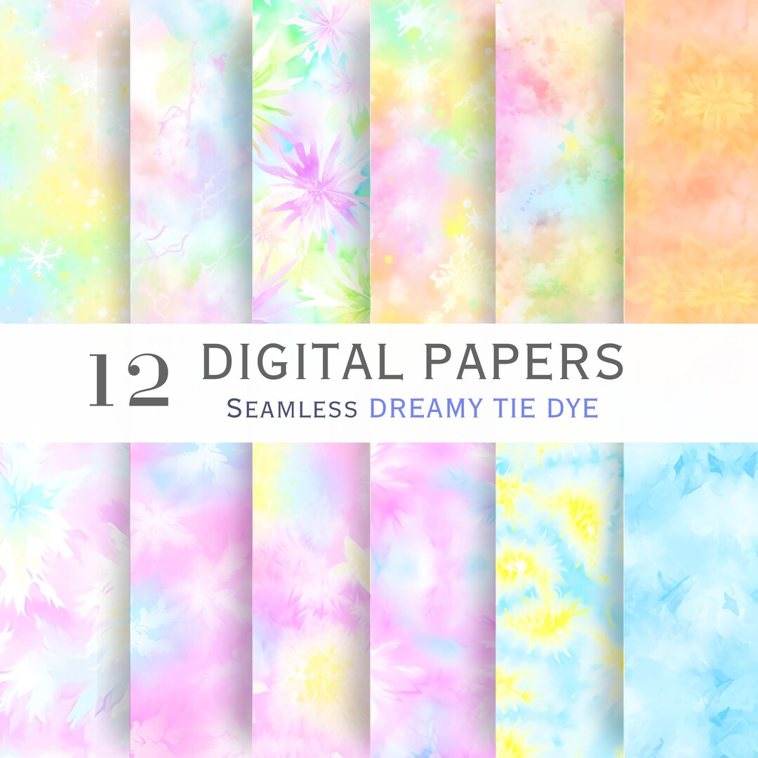 Seamless Tie Dye Pattern Digital Paper Seamless Dreamy Tie Dye Pastel ...