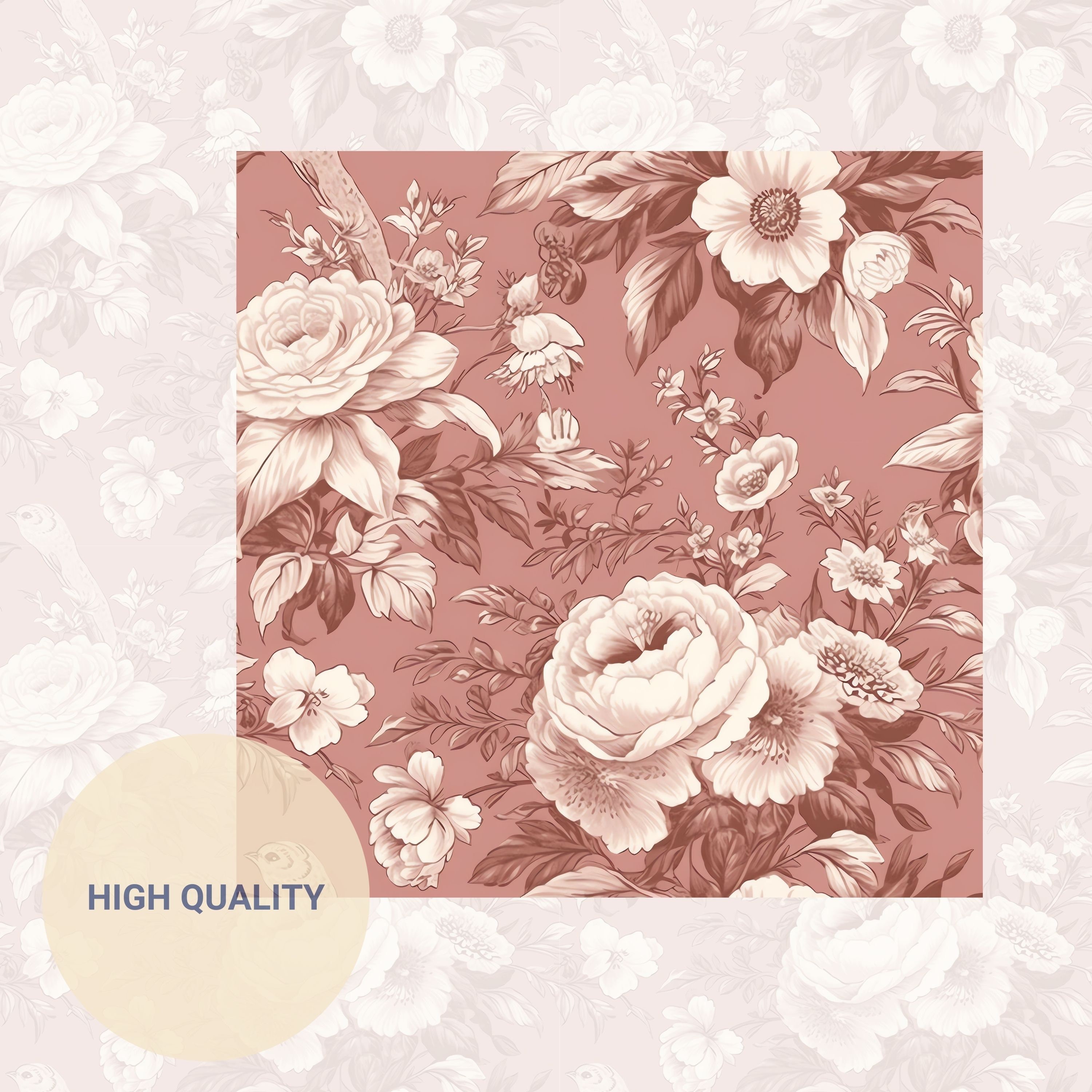 Seamless Pink Toile De Jouy Digital Paper Seamless French - Etsy