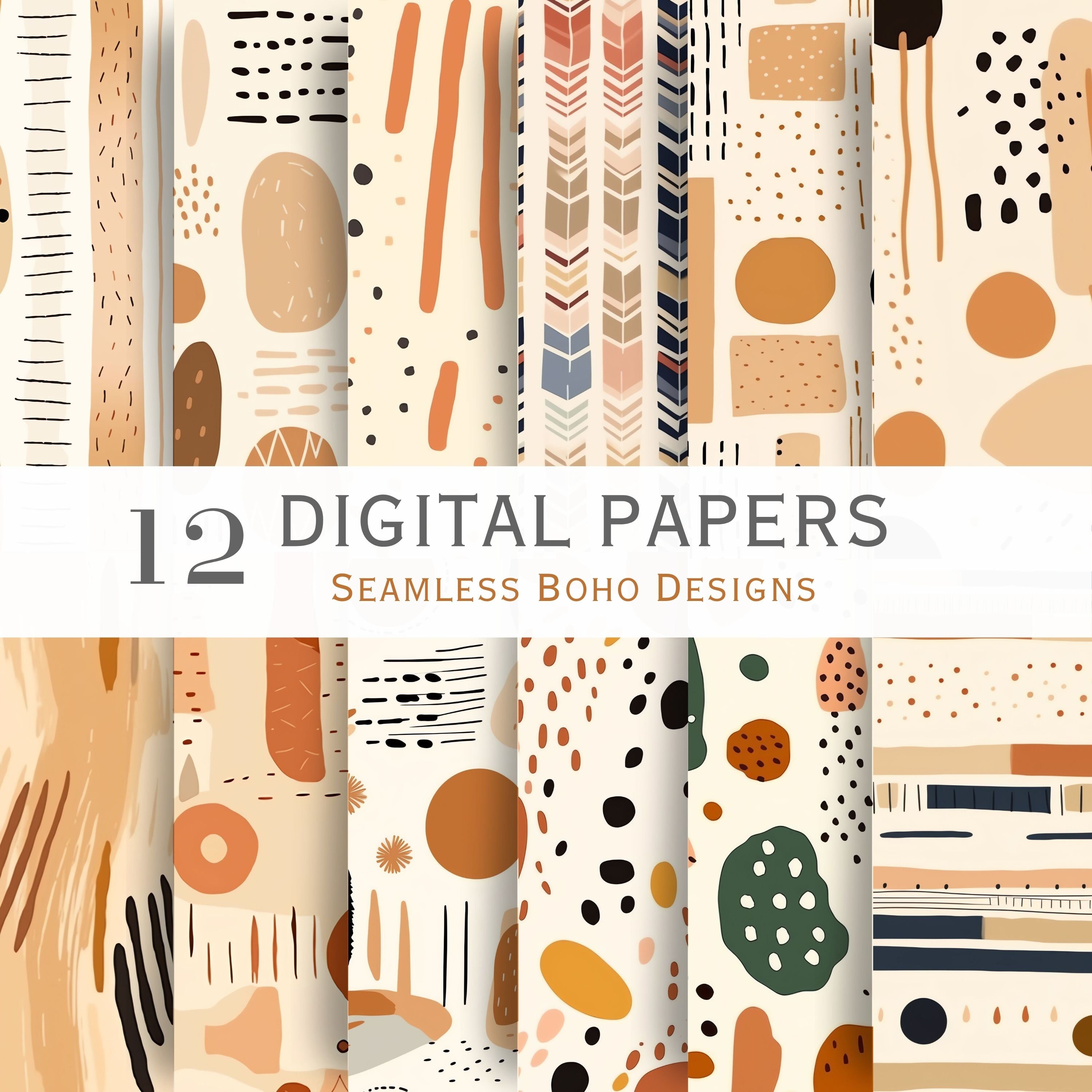 Seamless Beige Boho Digital Paper Seamless Bohemian Pattern - Etsy