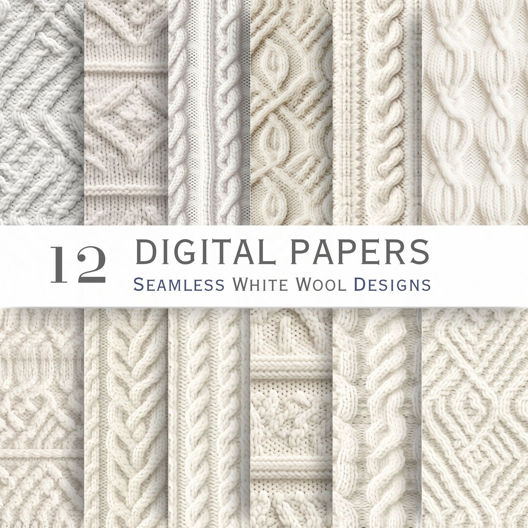 Christmas White Wool Seamless Sweater Pattern Digital Download Yarn ...