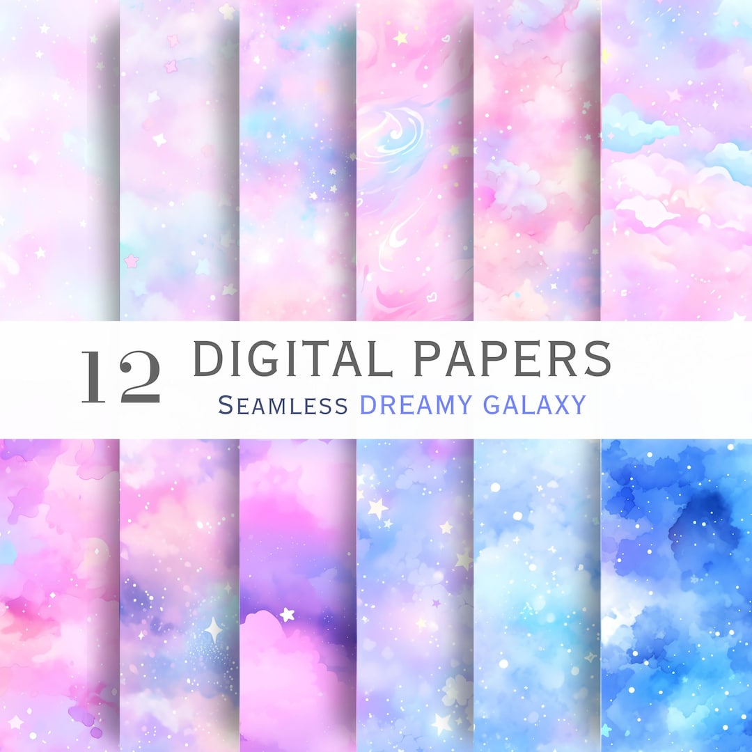 Seamless Galaxy Pattern Digital Paper Seamless Dreamy Sky Pattern ...