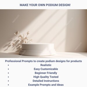 Midjourney Prompts Product Podium AI Guide Background Easy Customizable ...