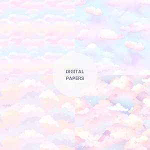 Seamless Clouds Pattern Digital Paper Seamless Dreamy Cloud Pattern ...