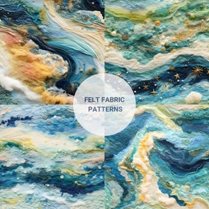 Seamless Ocean Embroidery Felt Digital Paper Seamless Waves Needle ...